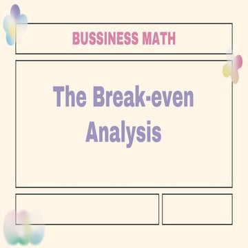 Breakeven Analysis power point presentation | PDF