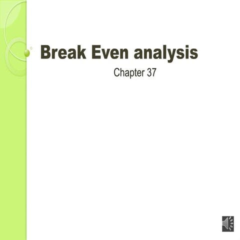 HOW TO CALCULATE BREAK EVEN AND DRAW A BREAK EVEN CHART | PPT