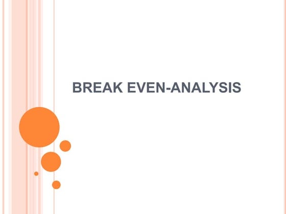 Break-Even Analysis Power point Presentation | PPTX | Business ...