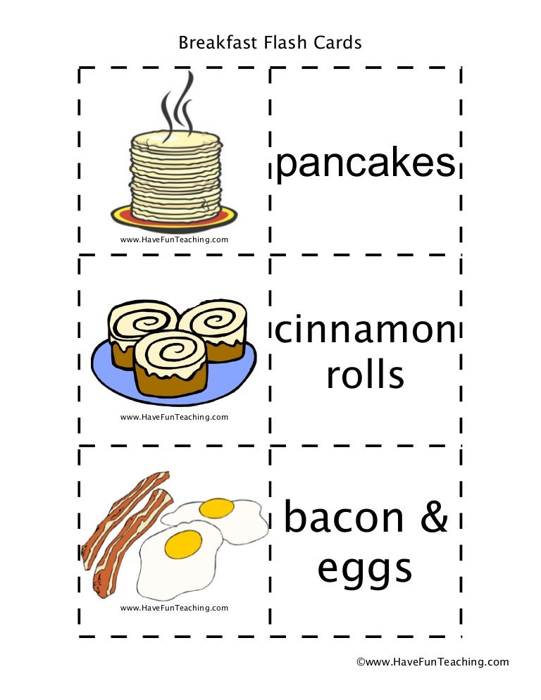 Breakfast flash-cards