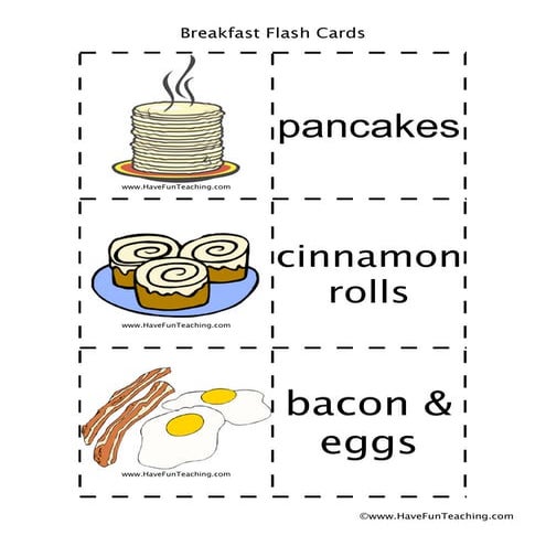 Breakfast flash-cards | PDF