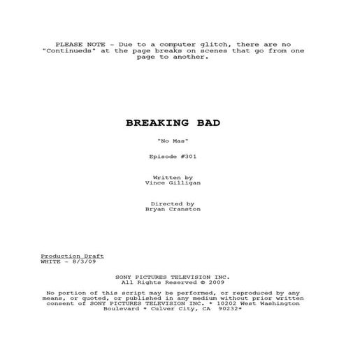 Breaking bad 3x01 | PDF