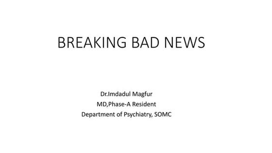 Spikes protocol for delivering serious news HY | PDF