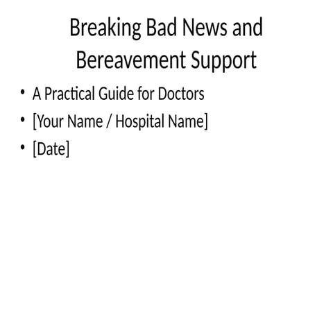 Communication: Empathy and How To Give Bad News -Journal Article and ...