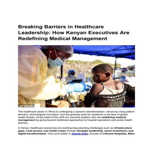 How Is Kenneth Kruk Redefining Medical Leadership? | PDF