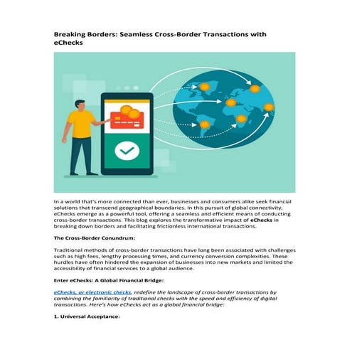 Breaking Borders Seamless Cross Border Transactions With Echecks Pdf