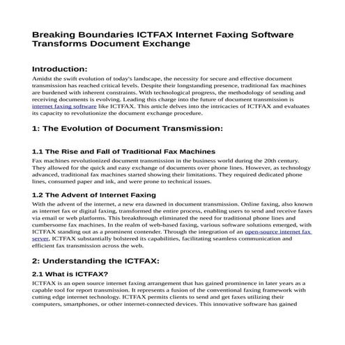 Breaking Boundaries ICTFAX Internet Faxing Software Transforms Document Exchange.pdf