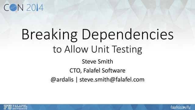 Breaking Dependencies To Allow Unit Testing Ppt