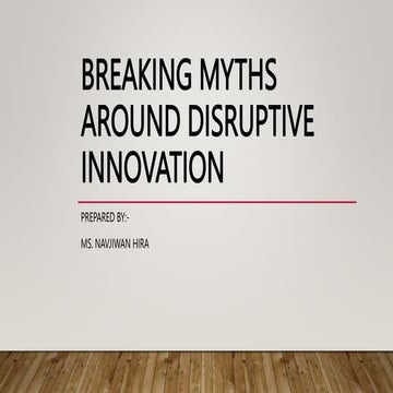 What is disruptive innovation? | PDF