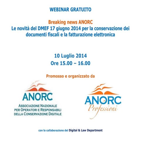 Le novità del dmef 17 giugno 2014 per la conservazione dei documenti ...