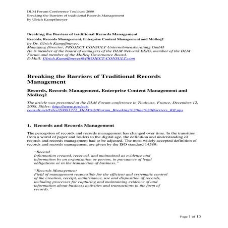 The Electronic-record management practice | PPTX