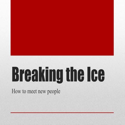 Breaking the Ice - an ESL Lesson | PPTX