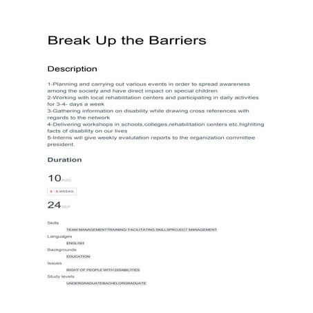 Break the barriers | PDF | Special Needs Kids | Parenting