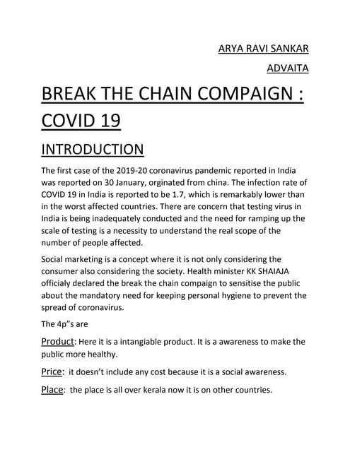 Break the Chain Campaign | PDF