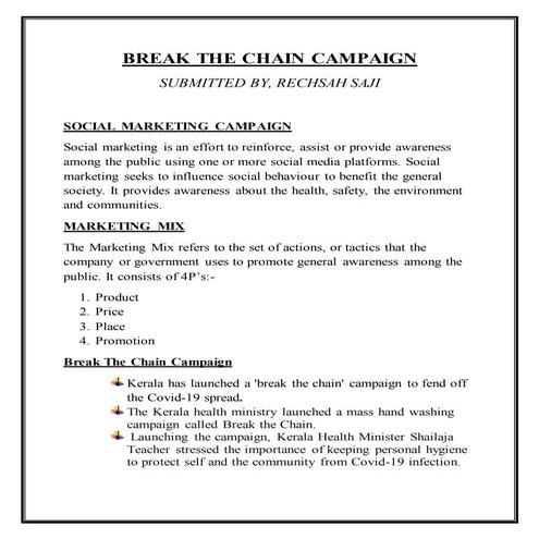 Break the chain campaign | DOCX