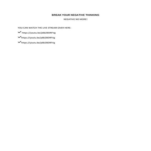 Break Your Negative Thinking Pdf Mental Health Diseases And