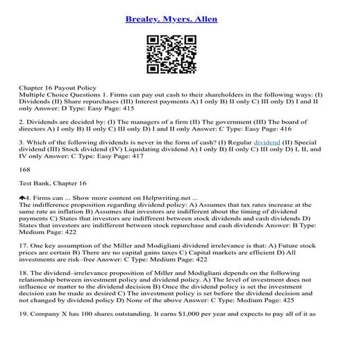 Brealey. Myers. Allen | PDF