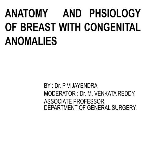 Breast - Anatomy and Phsiology with Congenital anomalies - Dr ...