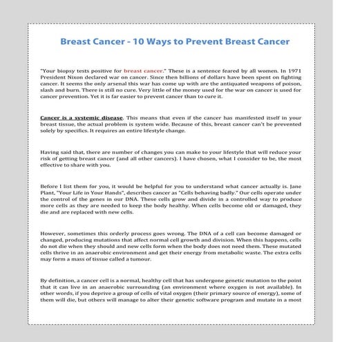 Breast cancer awareness: Myths and facts | PPTX