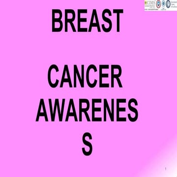 breast cancer awareness lecture.screening and prevention | PPTX