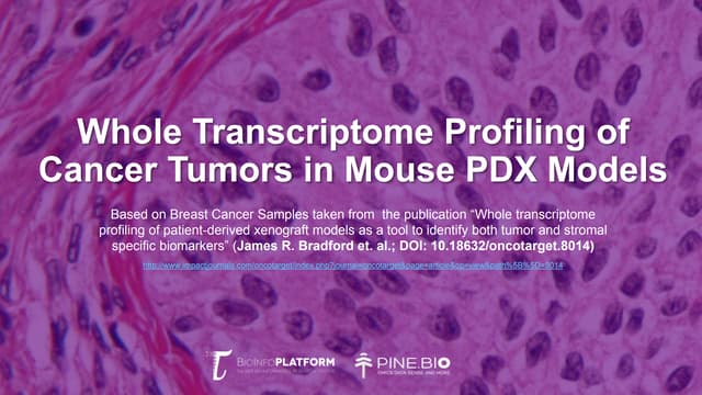 Whole Transcriptome Profiling Of Cancer Tumors In Mouse Pdx Models Ppt