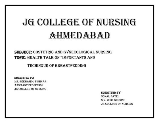 Health Talk on ANC Diet vies in Lesson Plan Format use for OBG ...