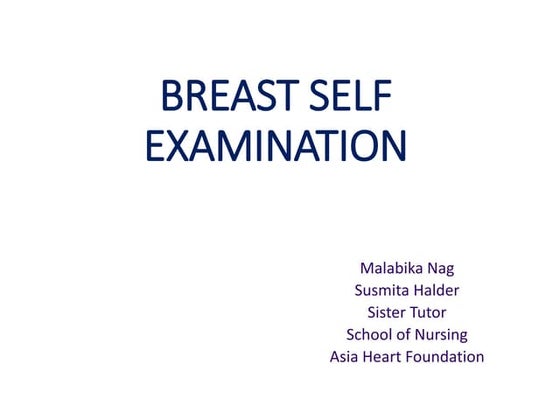 Breast self examination | PPT