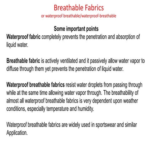 Breathable fabric | PDF