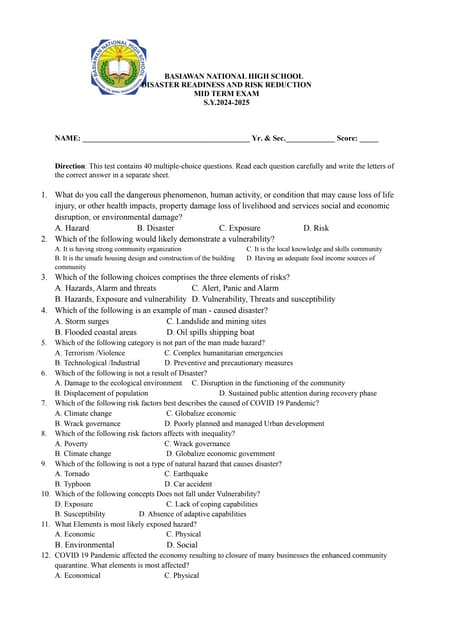 1st Periodical Exam DRRR.docx