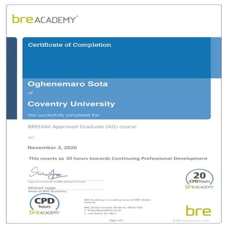BREEAM AG certificate | PDF