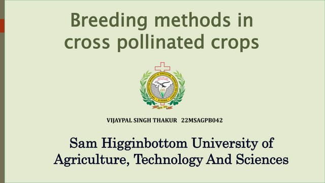 PEDIGREE METHOD OF PLANT BREEDING | PPTX