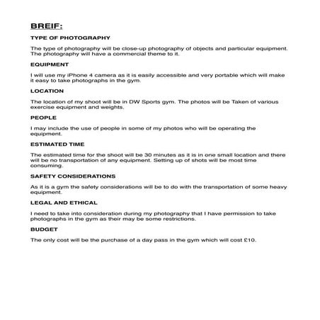 AV Services Request & Photography Brief Form | PDF