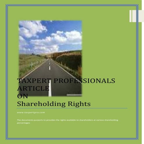 Breif note on shareholding pattern | PDF
