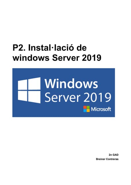 Instal·lació de Windows Server 2019 | PDF