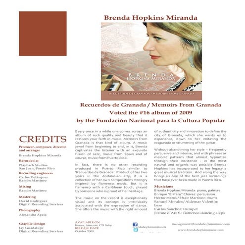 Brenda Hopkins Miranda - Biography | PDF