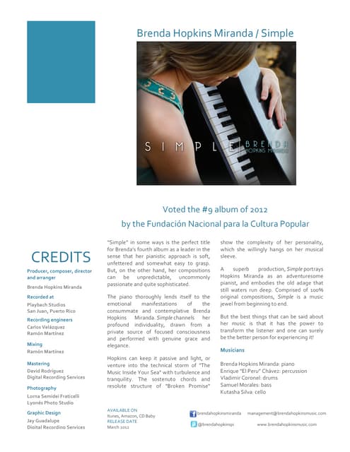 Brenda Hopkins Miranda - Biography | PDF