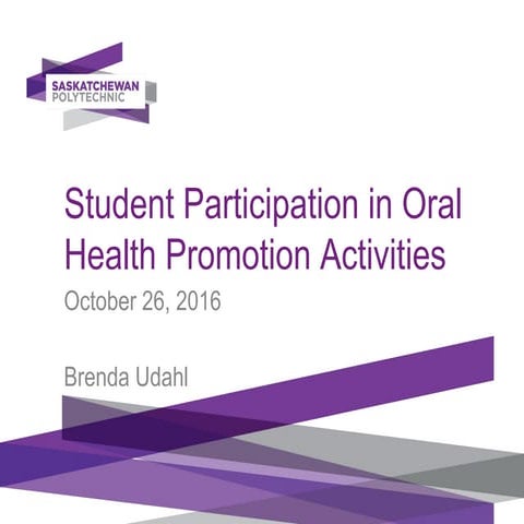 Student Participation in Oral Health Promotion Activities | PDF