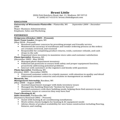 Brentlittle.Resume | PDF