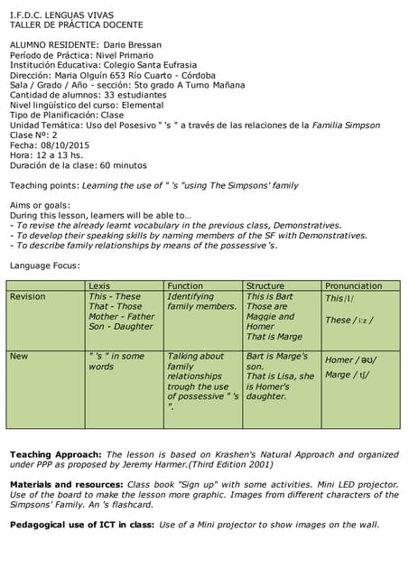 Kindergarten Lesson Plan Example | PDF