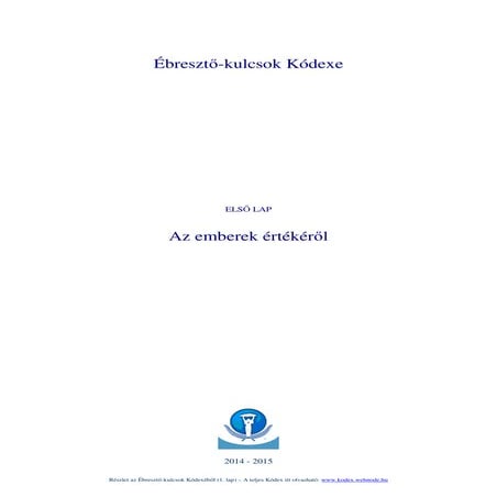 ébresztő kulcsok kódexe 1. lap | PDF