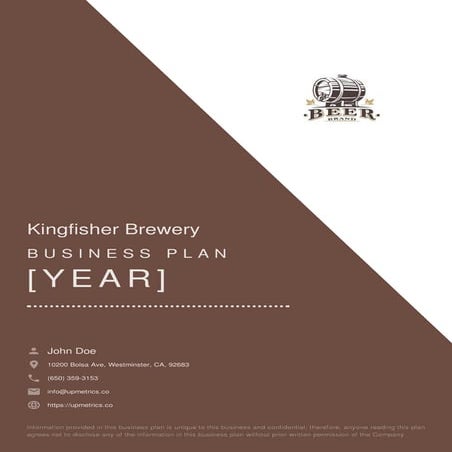 brewery business plan example template.. | PDF