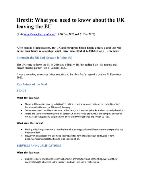 Presentation on Brexit | PPTX