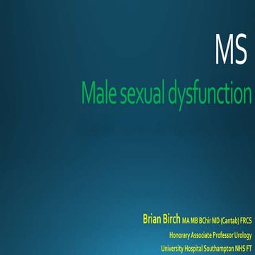 Brian Birch - Sexual dysfunction in men | PPT