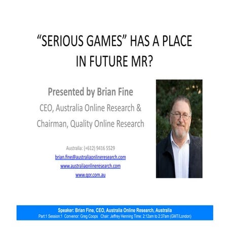 Serious games : games for health Dr Andrew Campbell | PPT