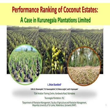 Performance Ranking of Coconut Estates: A Case in Kurunegala ...