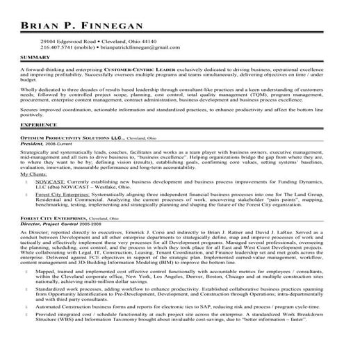 Brian p finnegan resume | DOC