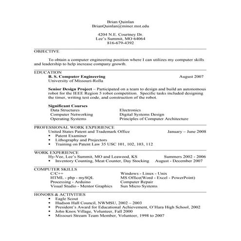 Top 8 patent examiner resume samples | PPTX
