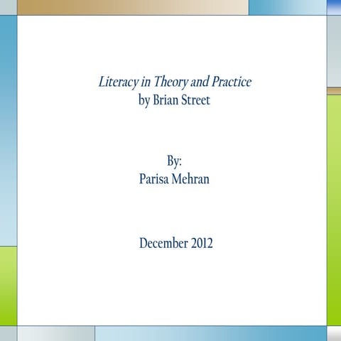 Literacy in Theory and Practice by Brian Street | PDF