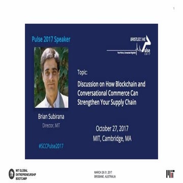 Brian Subirana Director of the MIT Auto-ID Laboratory at SCCPulse2017 | PPT