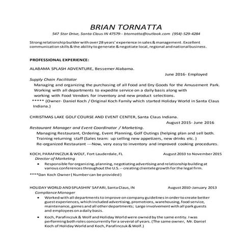 Brian tornatta resume l | DOCX